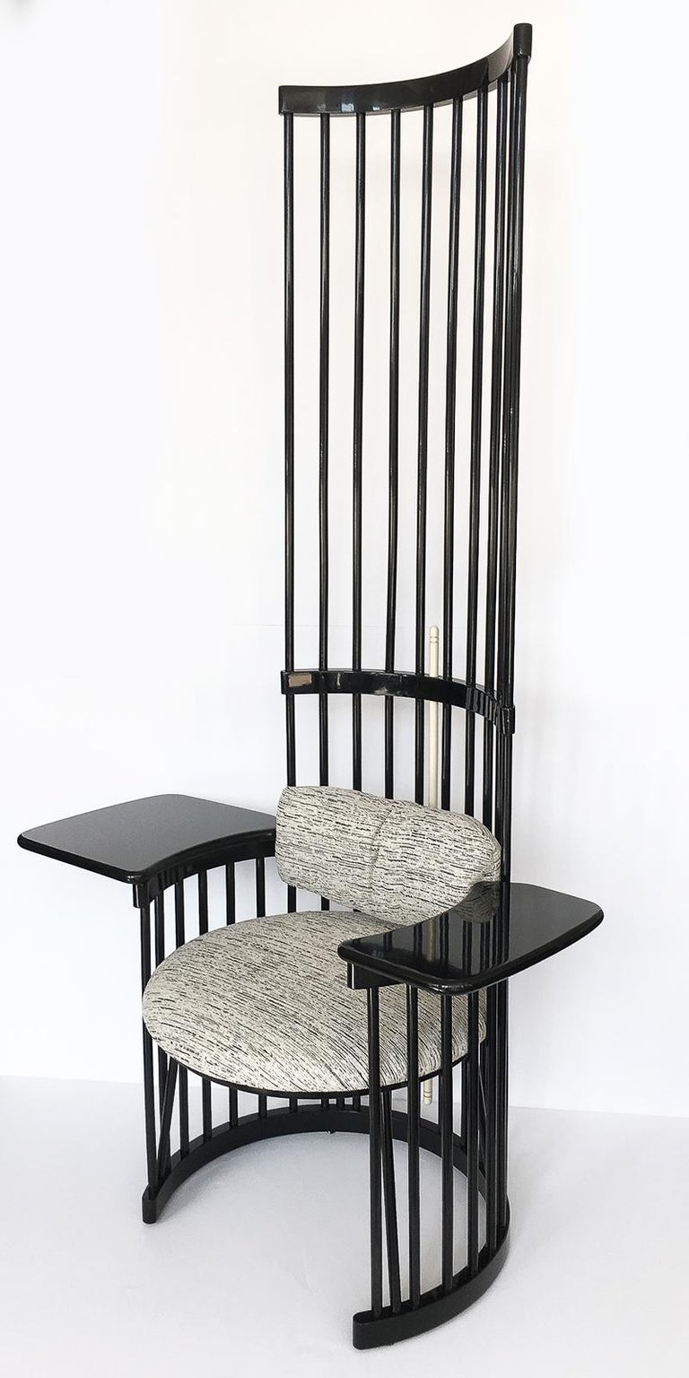 Dramatic High Back Black Lacquered Spindle Writing Chair at 1stDibs ...