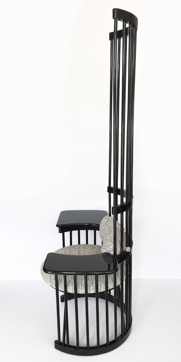 Dramatic High Back Black Lacquered Spindle Writing Chair at 1stDibs ...