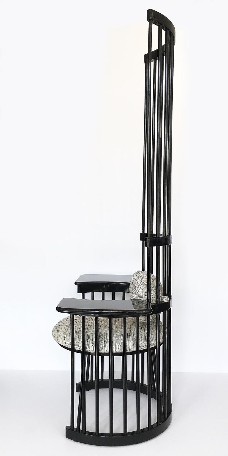 Dramatic High Back Black Lacquered Spindle Writing Chair at 1stDibs ...