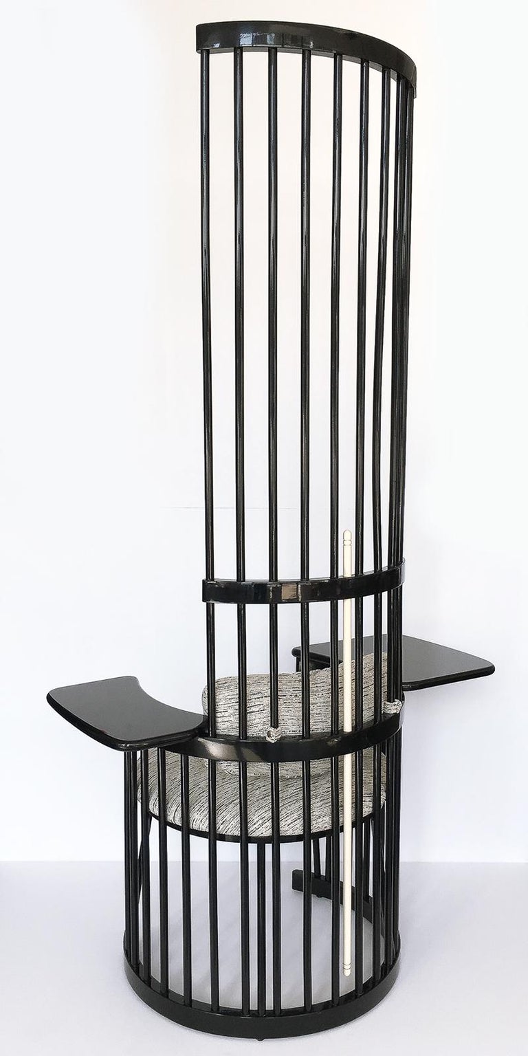 Dramatic High Back Black Lacquered Spindle Writing Chair at 1stDibs ...