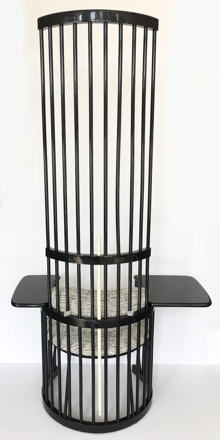 Dramatic High Back Black Lacquered Spindle Writing Chair at 1stDibs ...