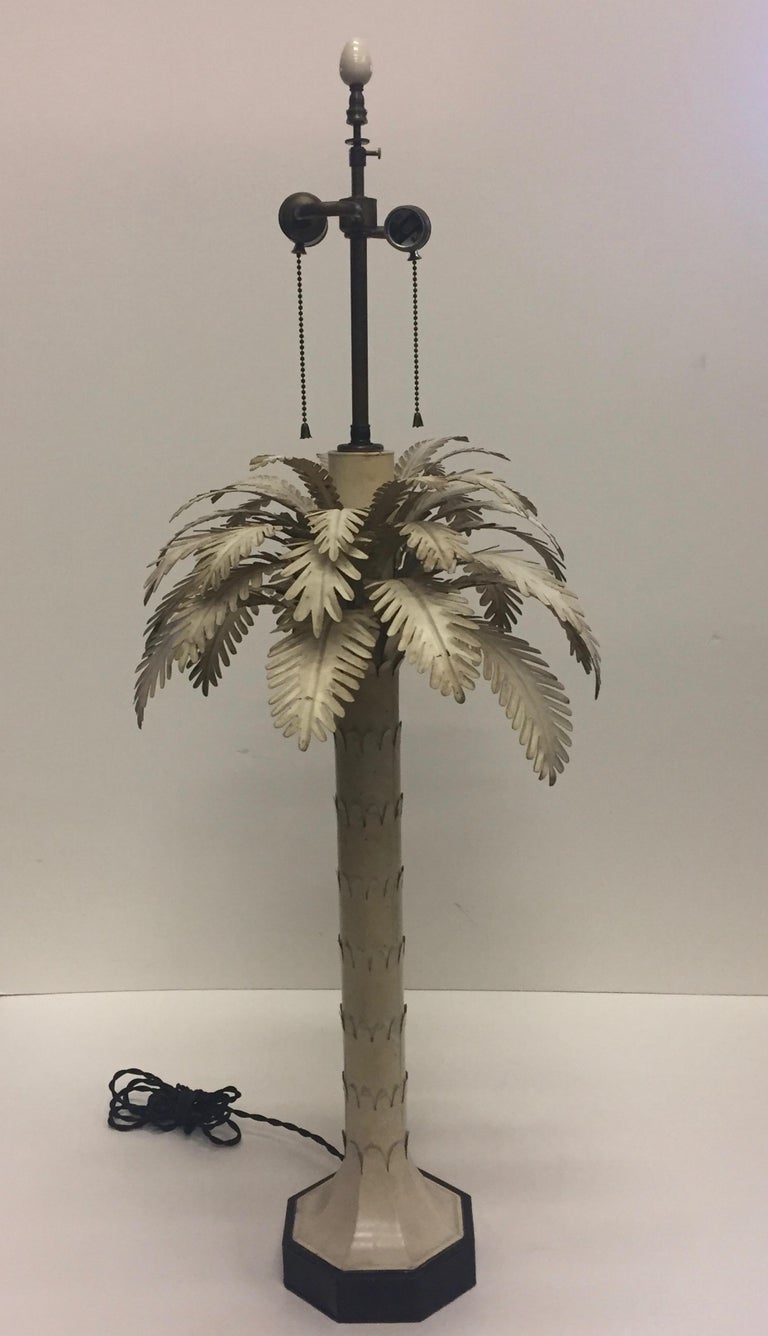 Dramatic Painted Tole Palm Tree Lamp at 1stDibs