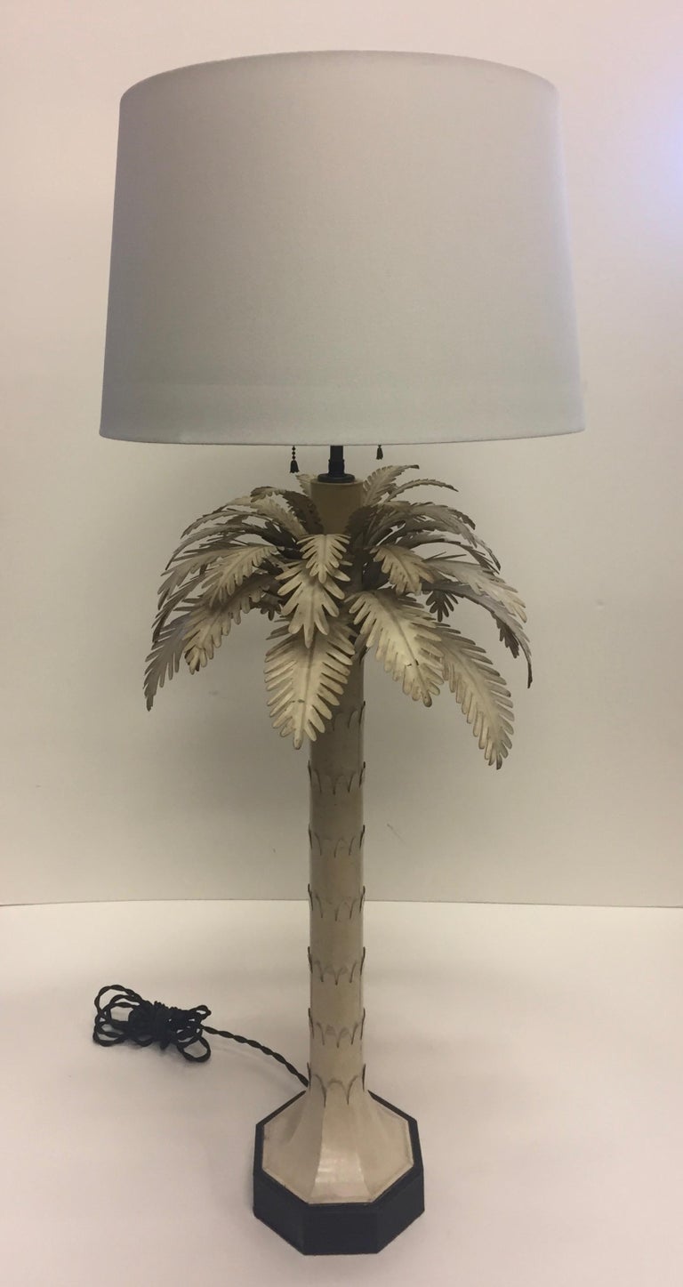 Dramatic Painted Tole Palm Tree Lamp at 1stDibs