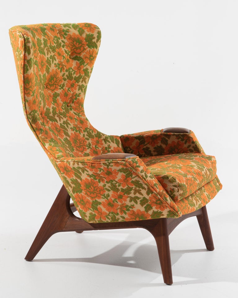 Dramatic Vintage Adrian Pearsall Wingback Club Lounge Chair at 1stDibs