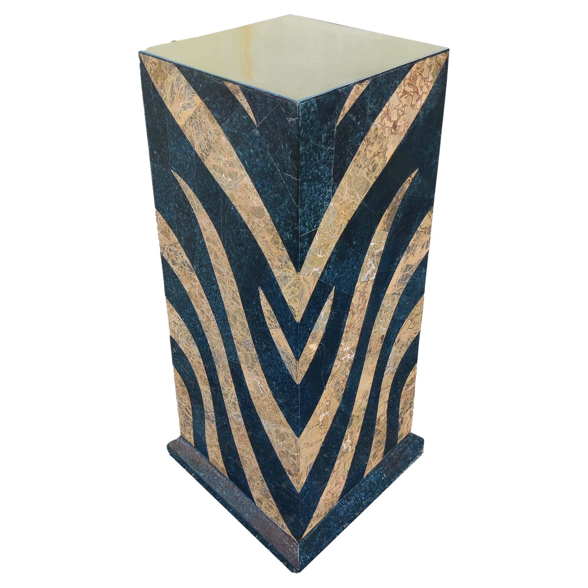 Tessellated Fossil Stone Pedestal By Maitland Smith at 1stDibs