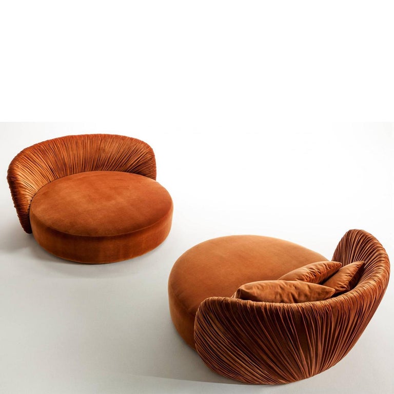 Drapé Round Orange Sofa For Sale at 1stDibs | store price, orange sofas