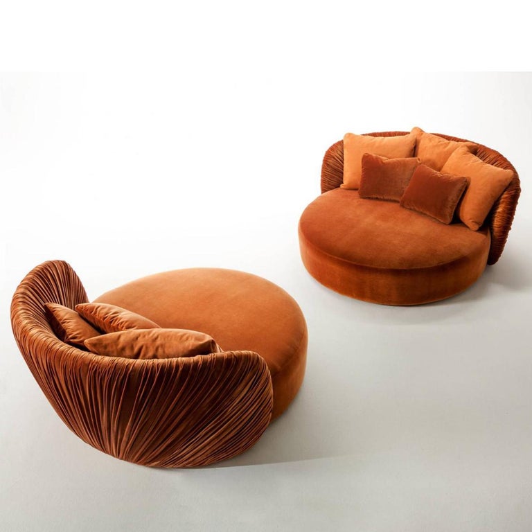 Drapé Round Orange Sofa For Sale at 1stDibs | store price, orange sofas