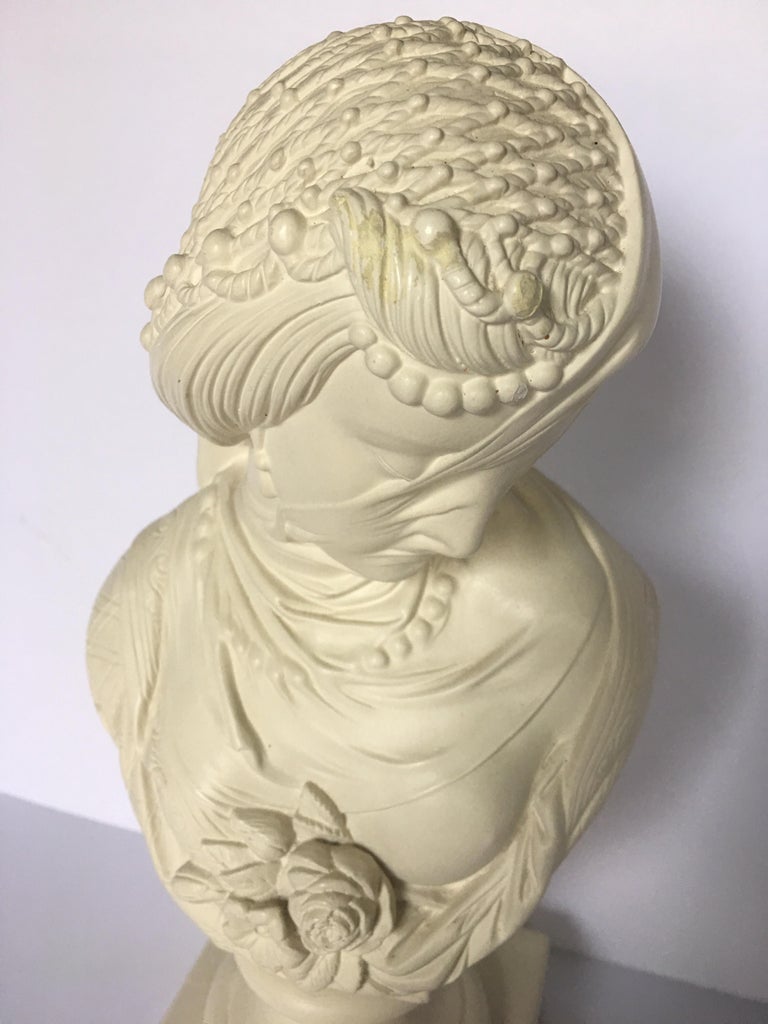 Draped Veil Female Bust Sculpture by Alva Studios at 1stDibs