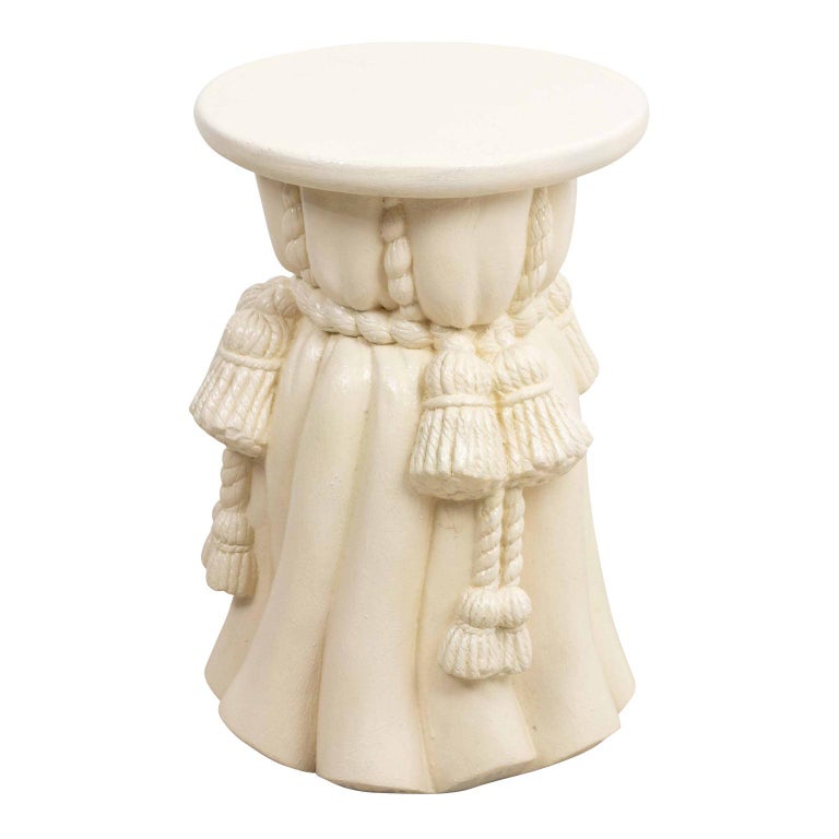 Draped Plaster Stool at 1stDibs