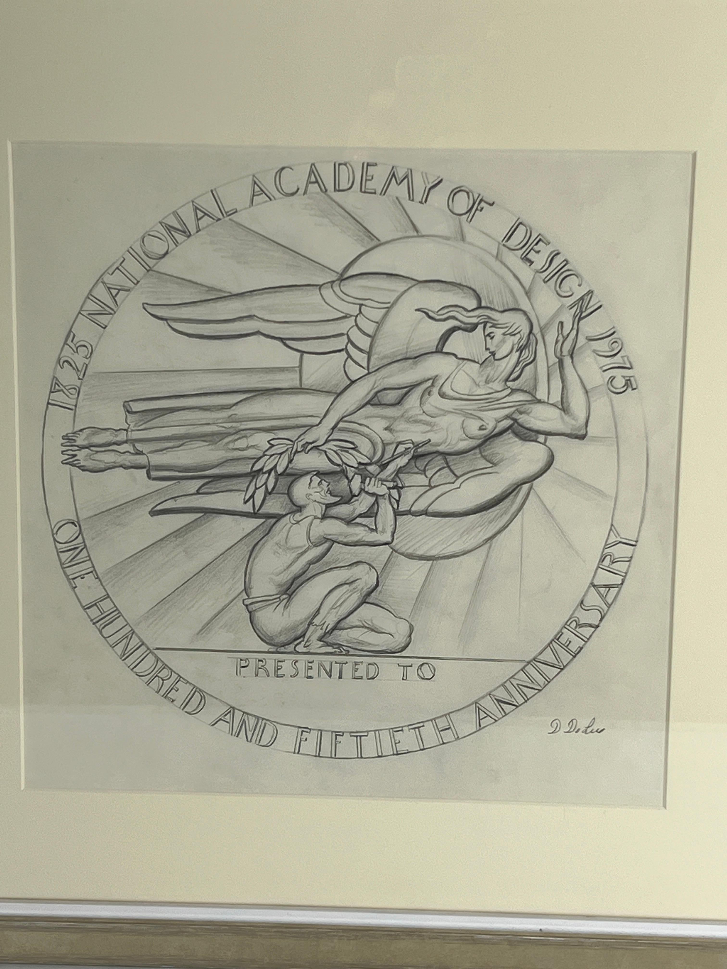 Drawing of 150th Anniversary Medal for the National Academy of Design ...