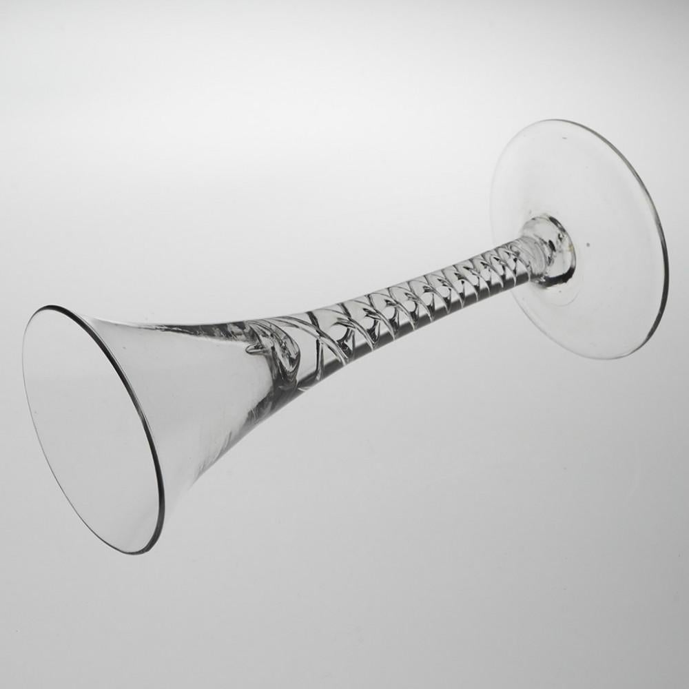Drawn Trumpet Mercury Twist Wine Glass, circa 1750 For Sale at 1stDibs