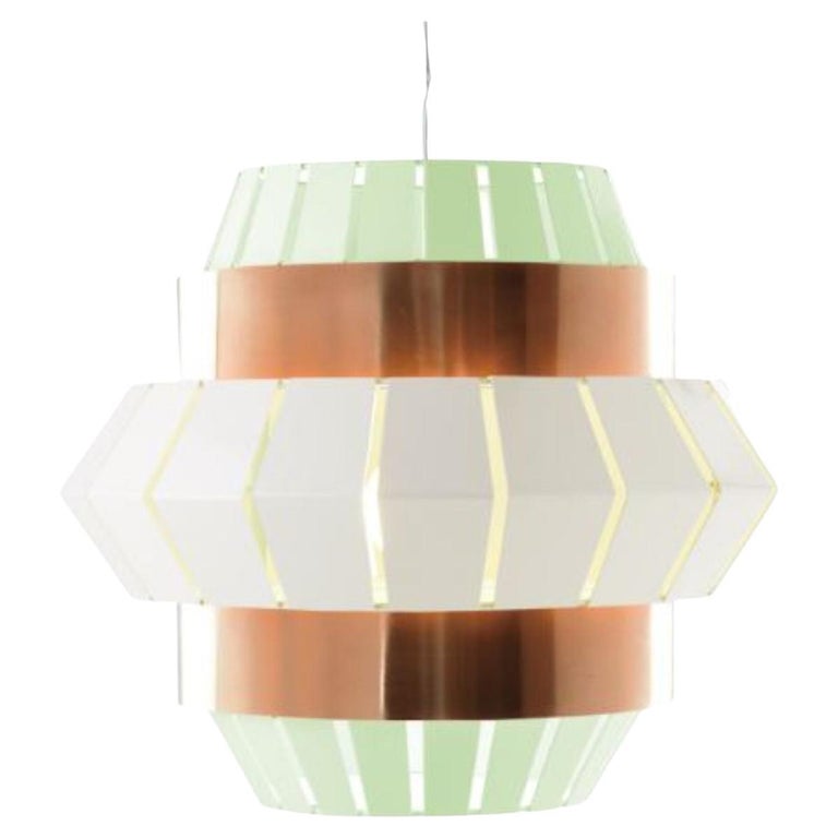 Dream and Ivory Comb Suspension Lamp with Copper Ring by Dooq For Sale ...