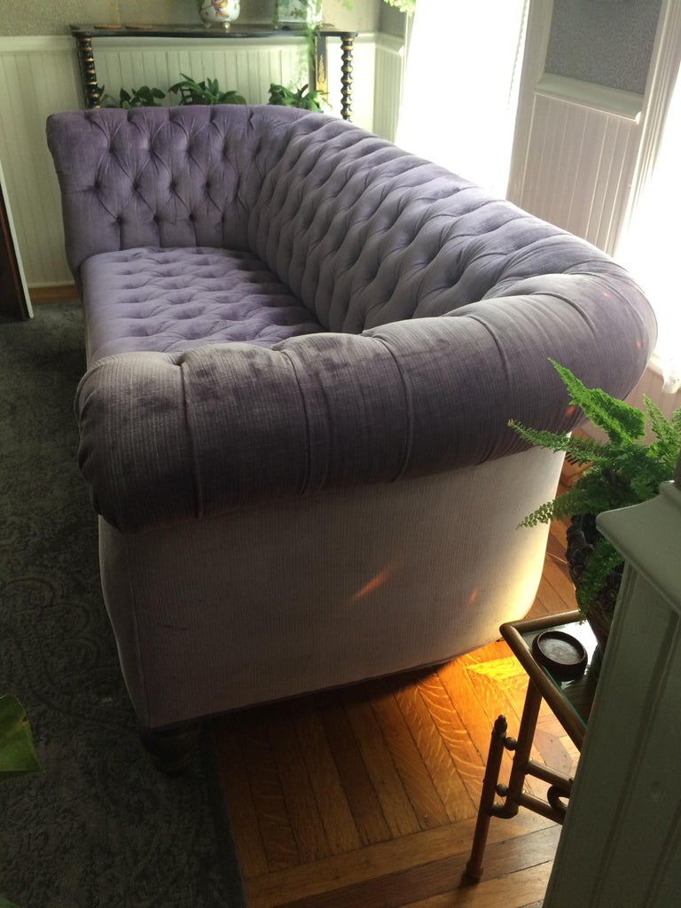 Dreamy Soft Lavender Tufted Velvet Chesterfield Sofa at 1stDibs