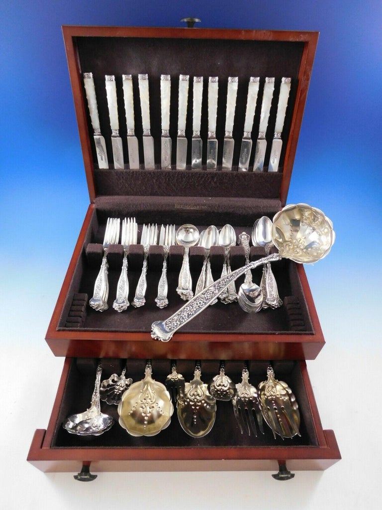 Dresden by Whiting Sterling Silver Flatware Set for 2 Service 83 pieces ...