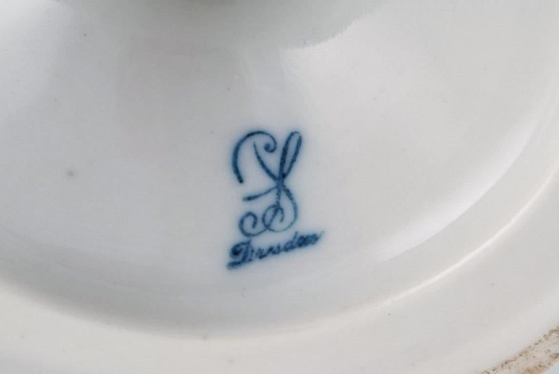 Dresden Compote in Openwork Porcelain with Hand-Painted Flowers at 1stDibs