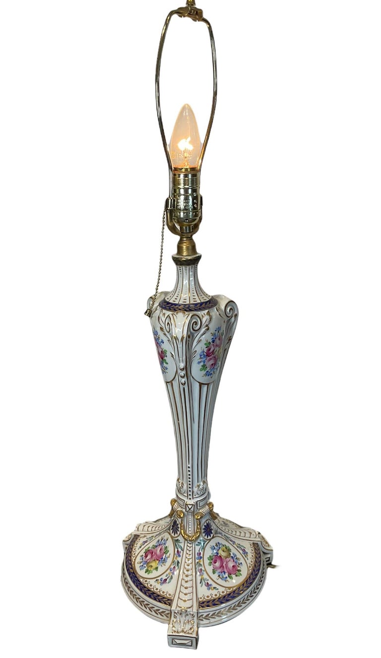 Dresden Hand Painted Porcelain Table Lamp at 1stDibs | dresden ...