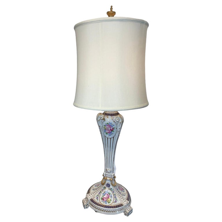 Dresden Hand Painted Porcelain Table Lamp at 1stDibs | dresden ...