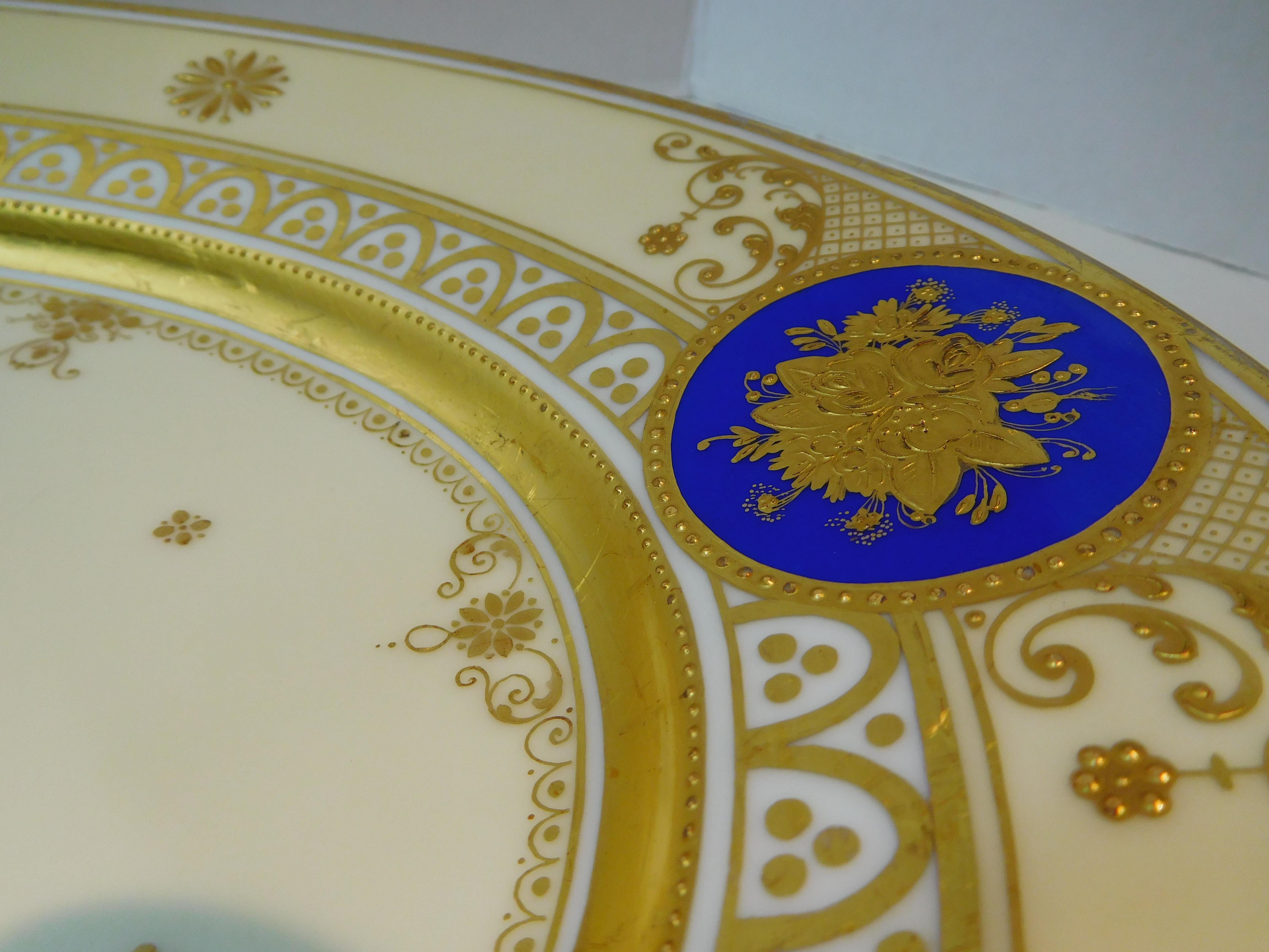 Dresden Porcelain Platter with Gold Incrustation by Ambrosius Lamm ...