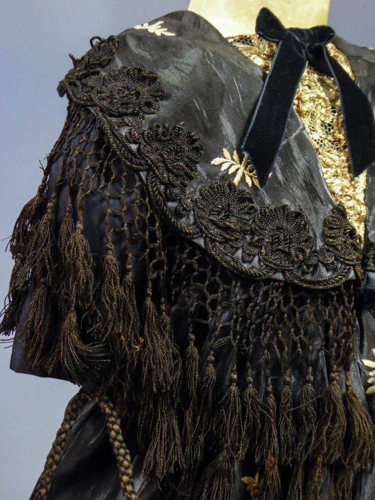 Dress for Doll or Young Girl in Embroidered Moiré Silk - Victorian ...