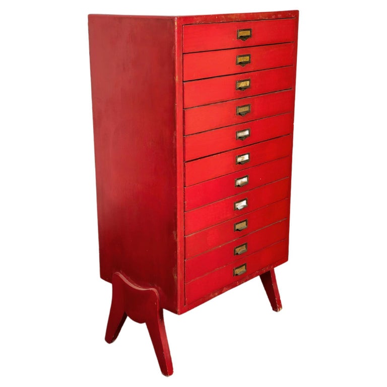 Dresser Chest of Drawer Wood Brass Luigi Radice Midcentury Italian ...