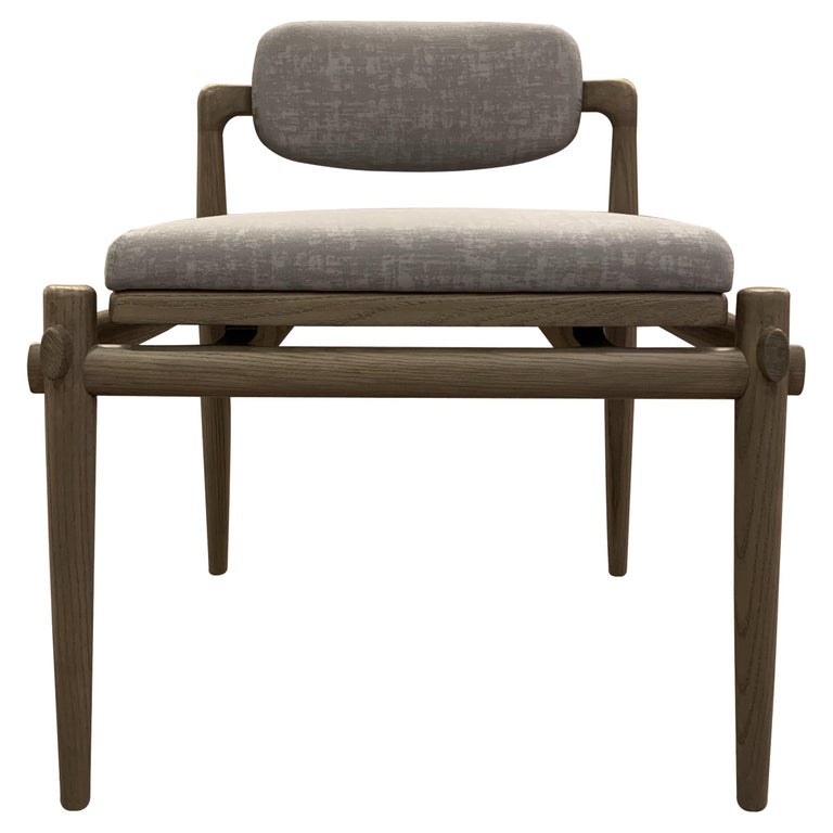Dressing Chair Upholstered Interlock André Fu Living Grey Oak New ...