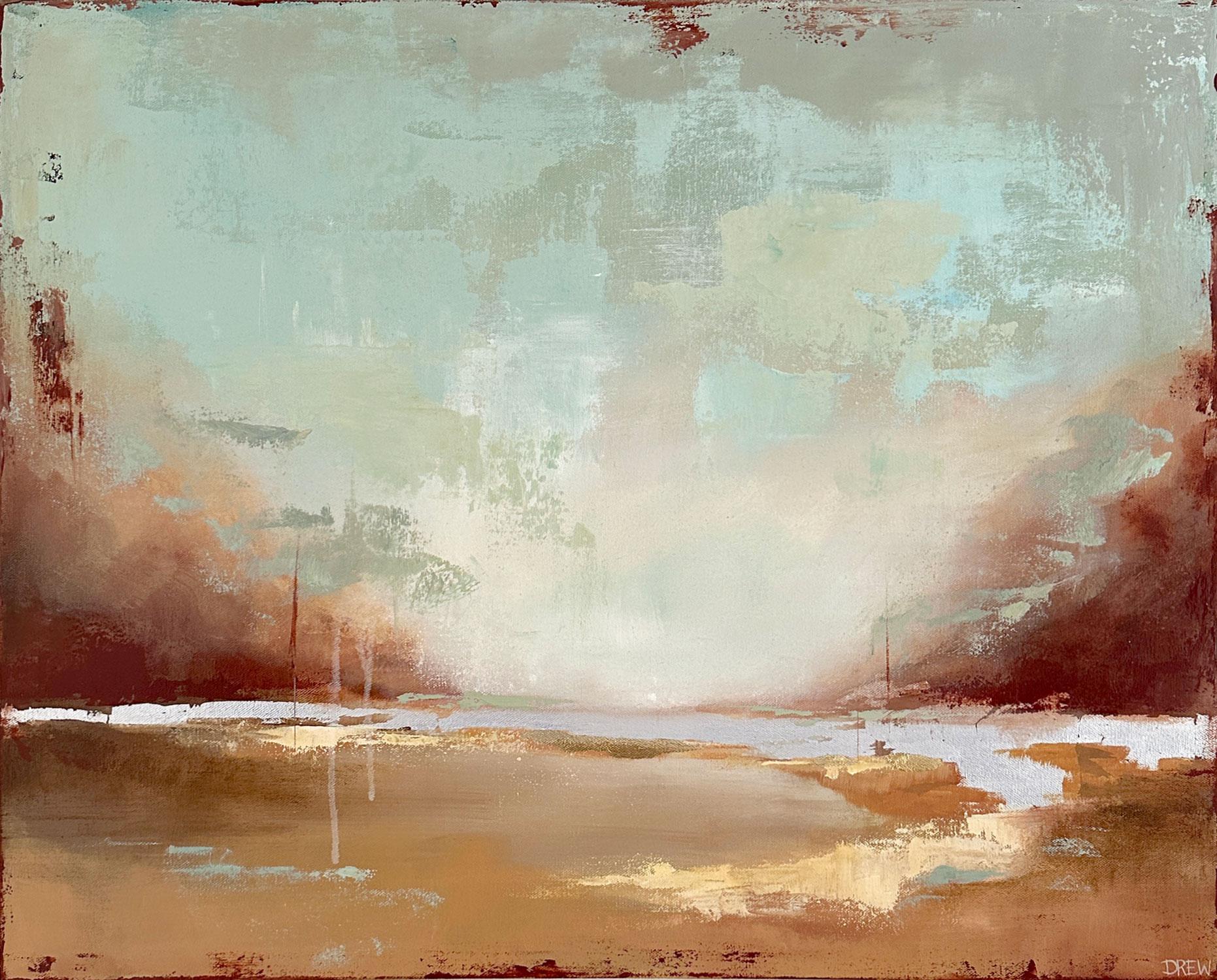 Drew Noel Marin - Winter Lake, Abstract Painting For Sale at 1stDibs