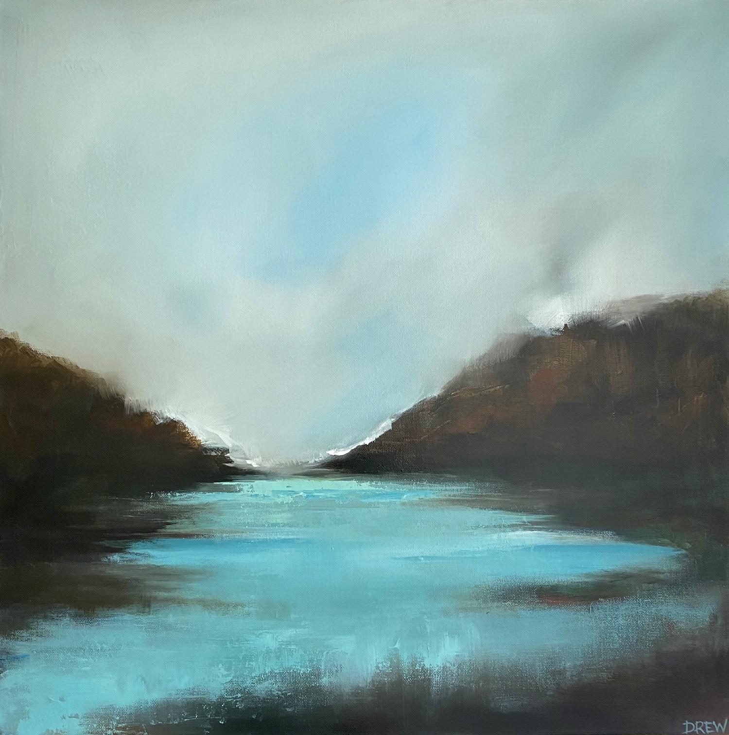 Drew Noel Marin - Winter Lake, Abstract Painting For Sale at 1stDibs