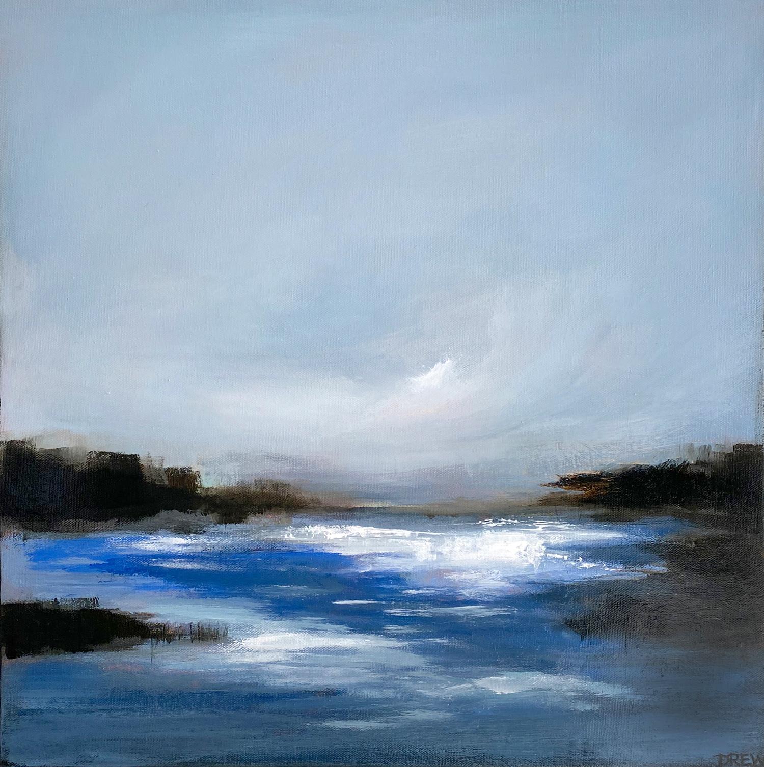 Drew Noel Marin - Winter Lake, Abstract Painting For Sale at 1stDibs