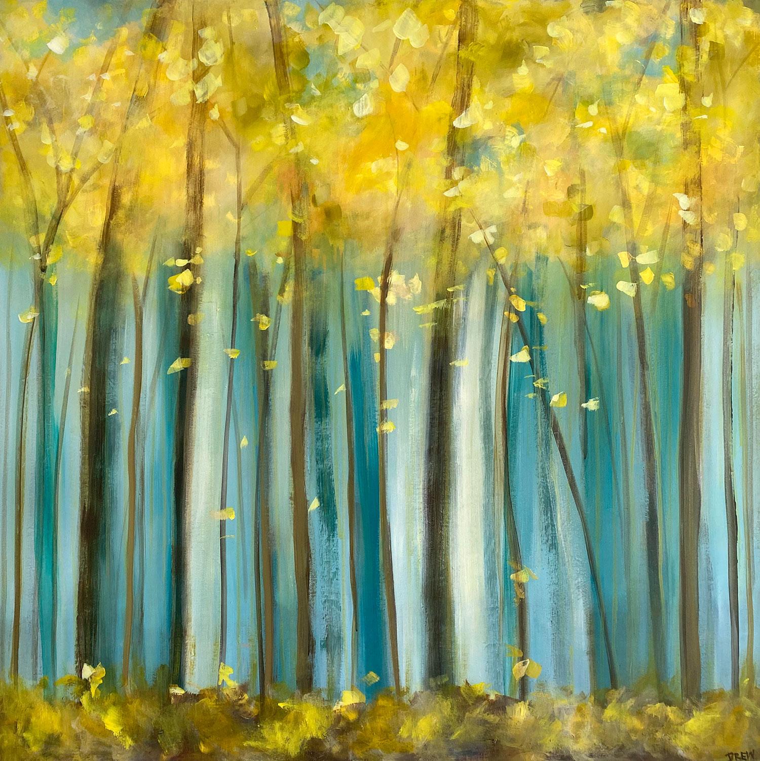 Drew Noel Marin - Winter Lake, Abstract Painting For Sale at 1stDibs