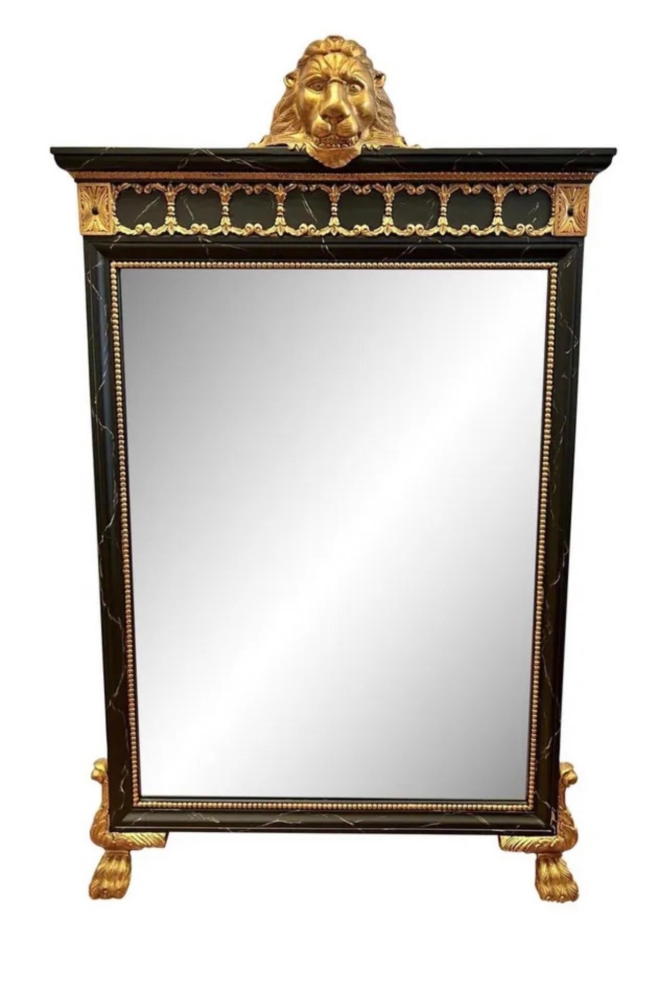 Drexel Empire Faux Marble Versace Inspired Wall Mirror Black&Gold ...