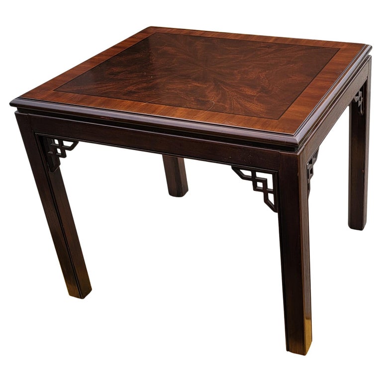 Drexel Furniture Chippendale Collection Burled Mahogany Side Table For ...