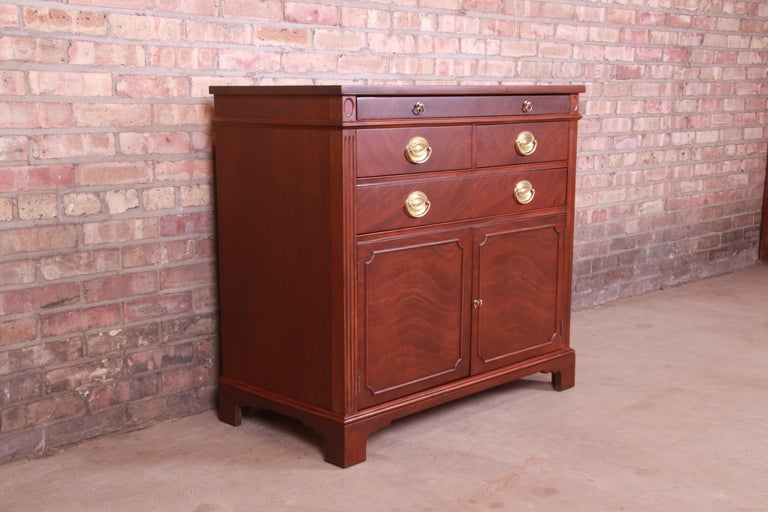 Drexel Georgian Mahogany Buffet Server or Bar Cabinet, Newly Refinished ...
