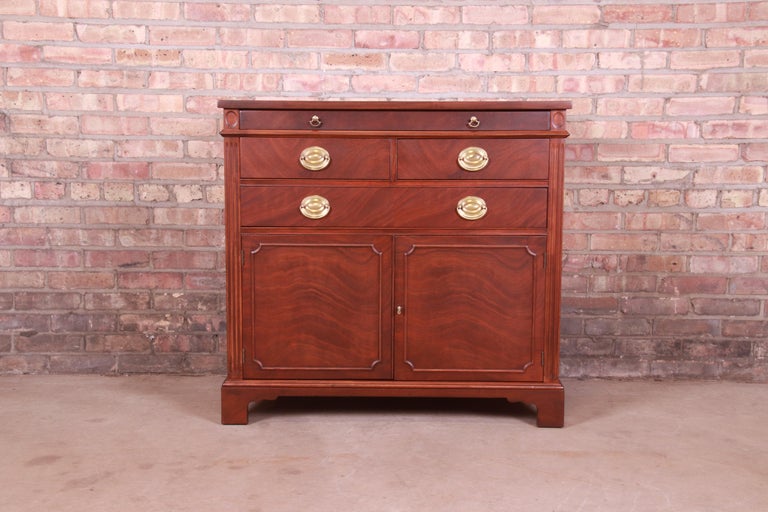 Drexel Georgian Mahogany Buffet Server or Bar Cabinet, Newly Refinished ...
