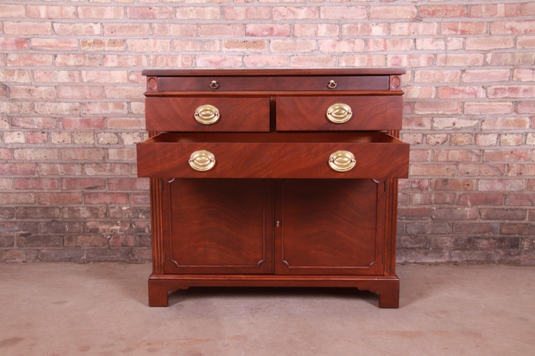 Drexel Georgian Mahogany Buffet Server or Bar Cabinet, Newly Refinished ...