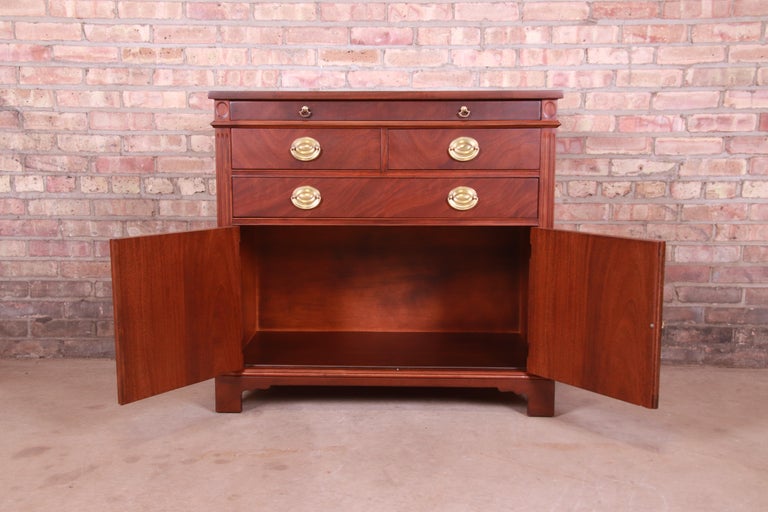Drexel Georgian Mahogany Buffet Server or Bar Cabinet, Newly Refinished ...