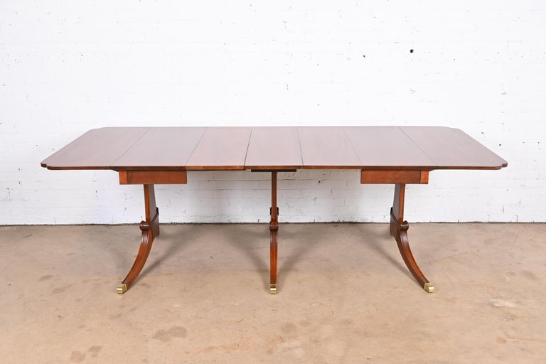 Drexel Georgian Mahogany Triple Pedestal Extension Dining Table ...