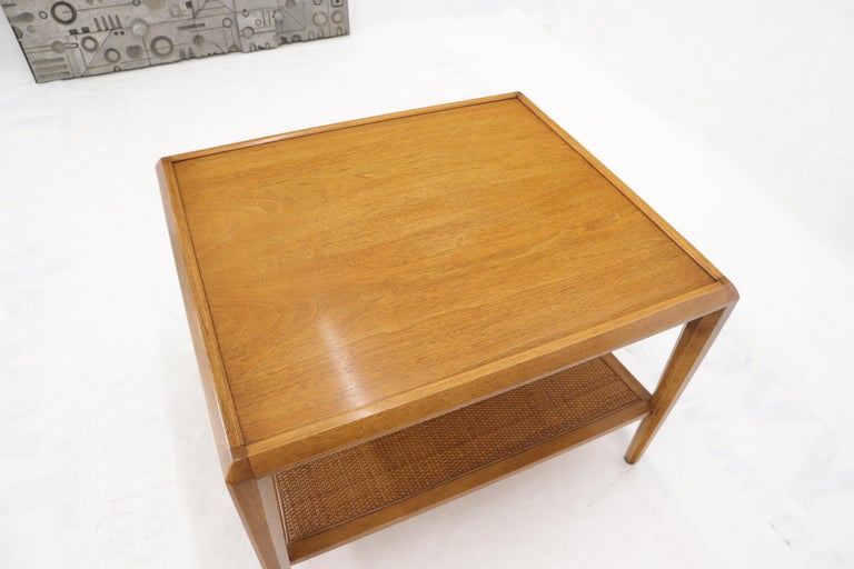 Drexel Heritage Cane Shelf Two-Tier Side End Table on Tapered Legs For ...