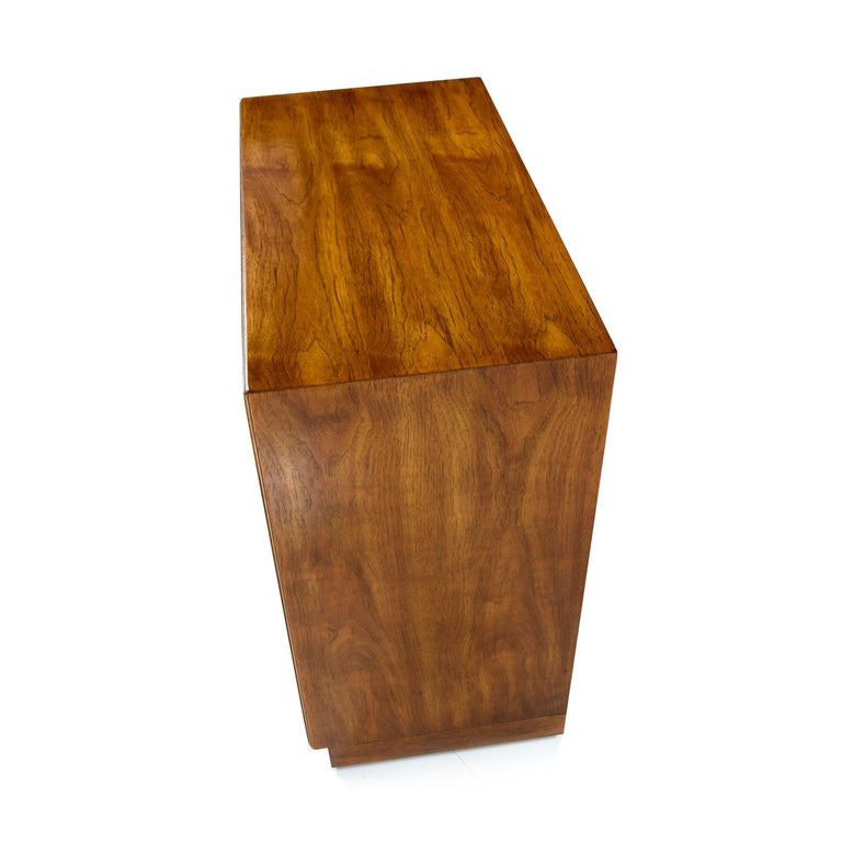 Drexel Heritage Consensus Vintage 1970s Flyspeck Pecan Commode Cabinet ...