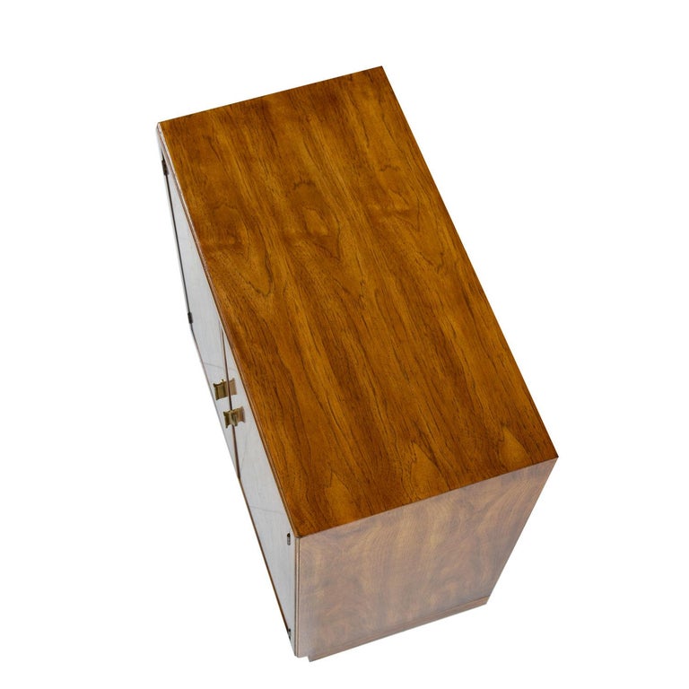 Drexel Heritage Consensus Vintage 1970s Flyspeck Pecan Commode Cabinet ...