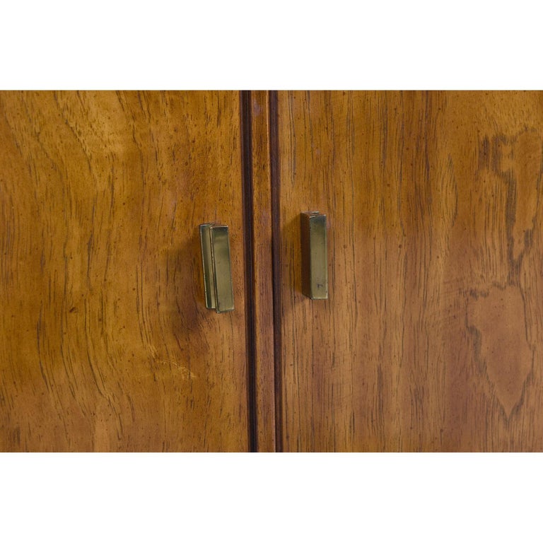 Drexel Heritage Consensus Vintage 1970s Flyspeck Pecan Commode Cabinet ...