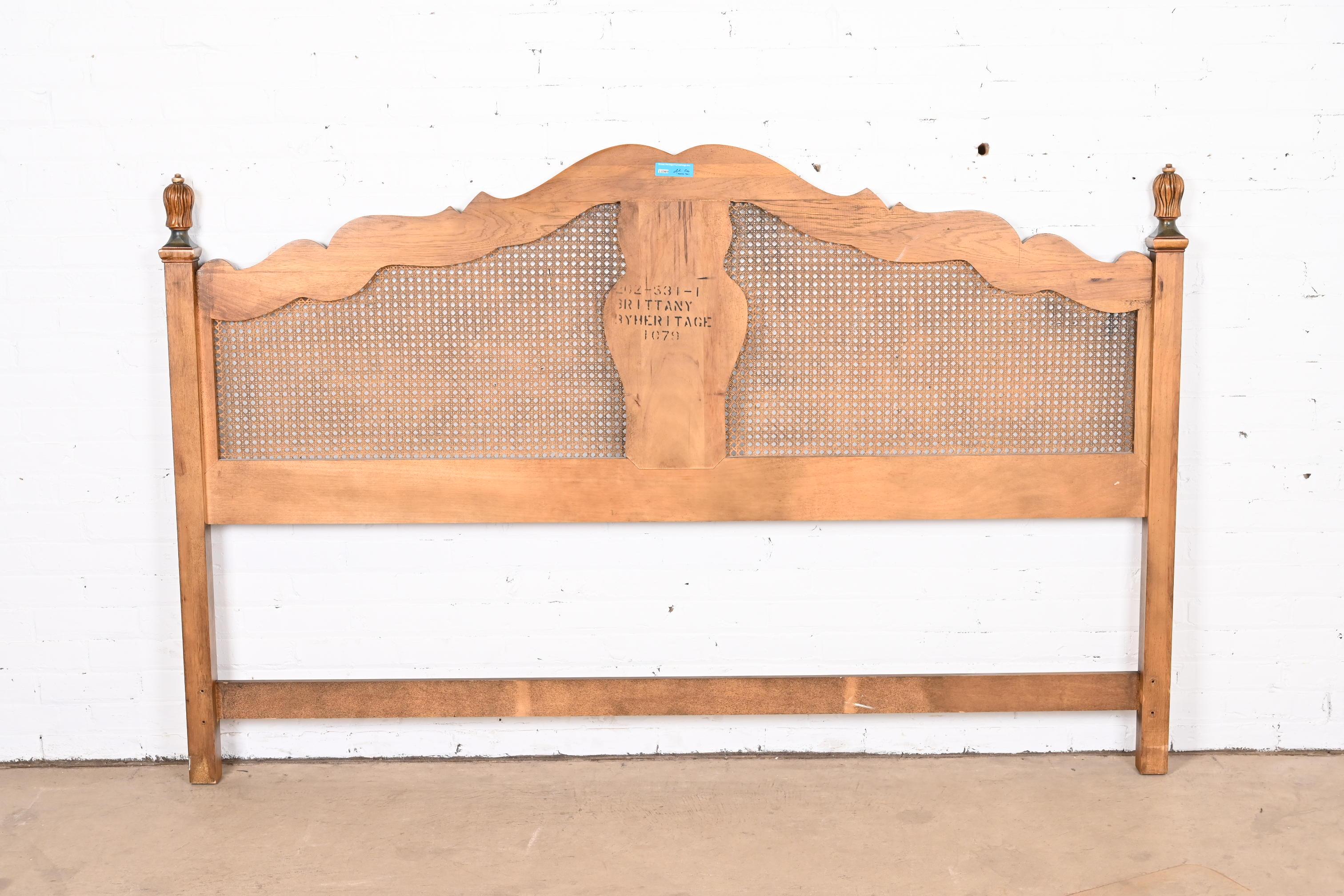 Drexel Heritage French Provincial Louis XV Walnut and Cane King Size ...