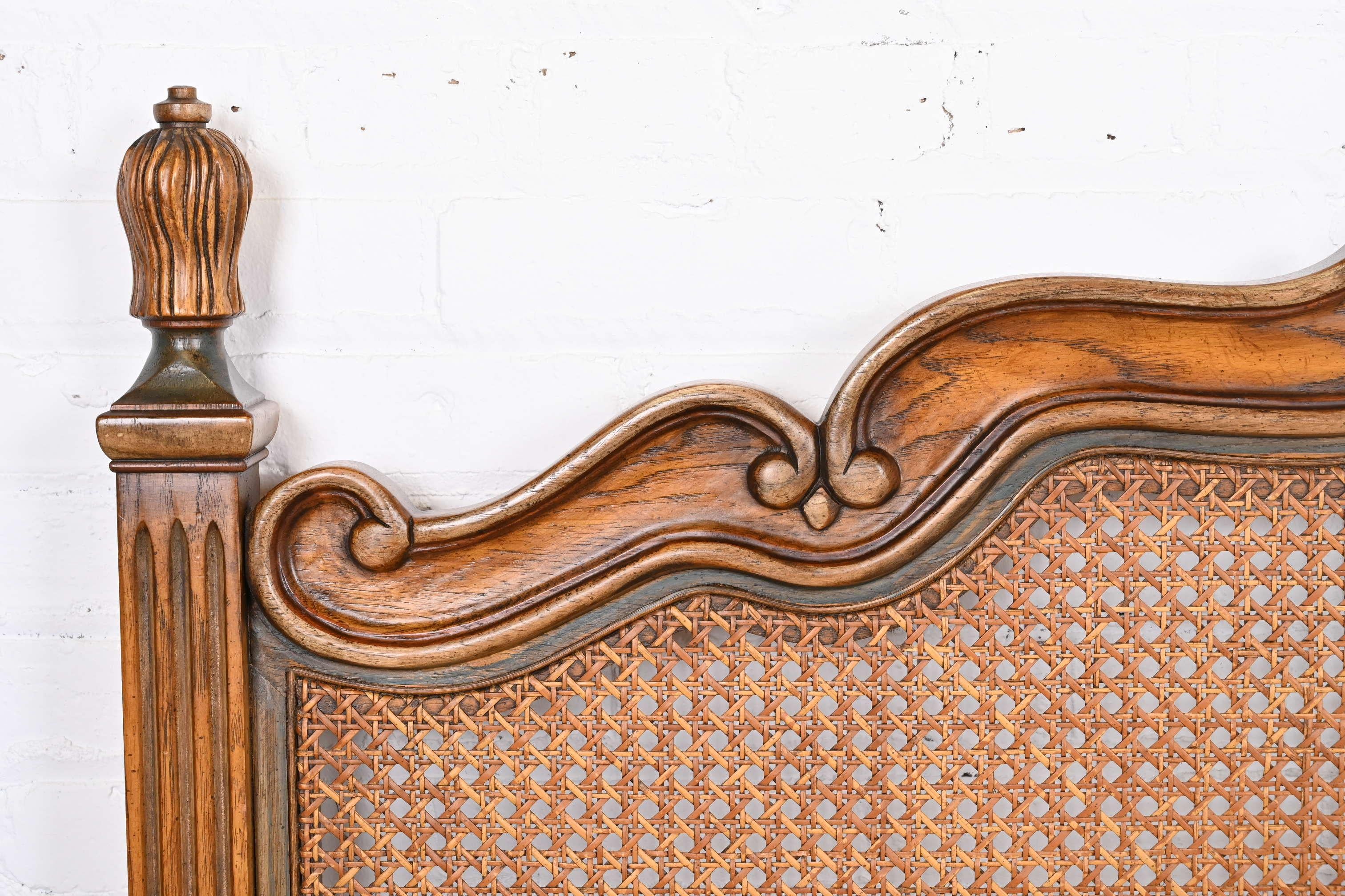 Drexel Heritage French Provincial Louis XV Walnut and Cane King Size ...