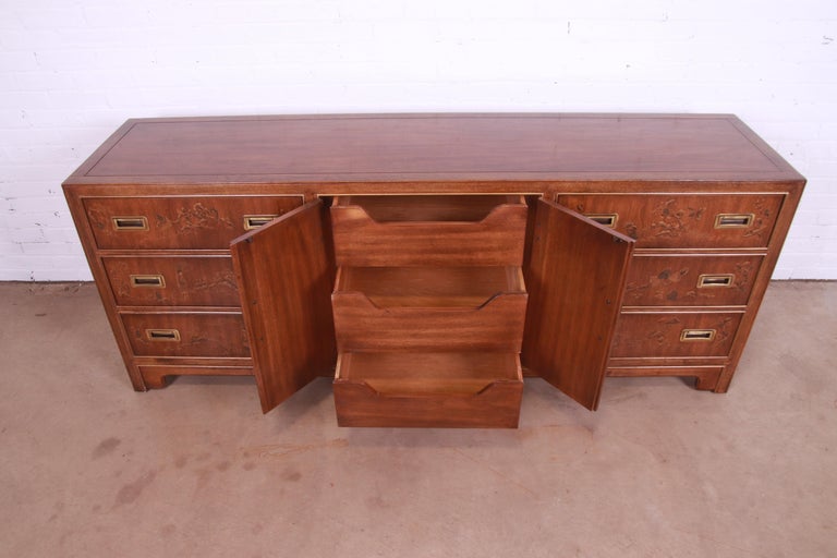 Drexel Heritage Hollywood Regency Chinoiserie Long Dresser or Credenza ...