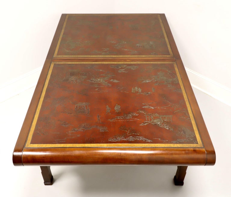 DREXEL HERITAGE Ming Treasures Mahogany Carved Chinoiserie Dining Table ...