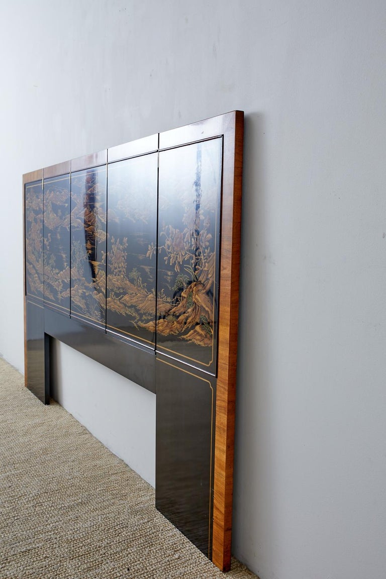 Drexel MCM Chinese Coromandel Style Screen Headboard at 1stDibs