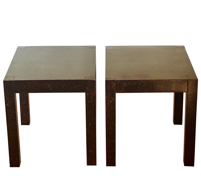 Drexel Oil Drop Finish Parsons Style Side Tables, a Pair For Sale at ...