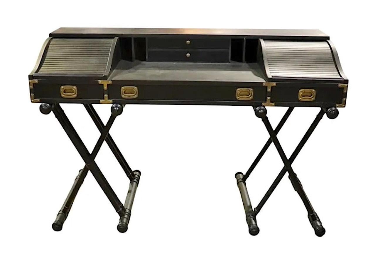 Drexel Oxford Square Campaign Desk For Sale at 1stDibs