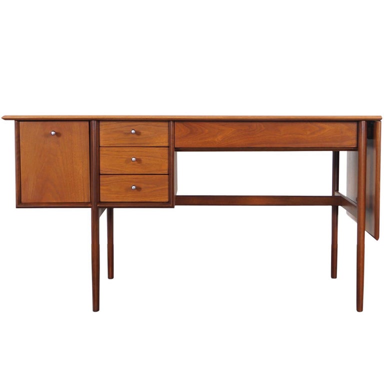 Drexel Walnut "Parallel" Writing Desk by Barney Flagg at 1stDibs
