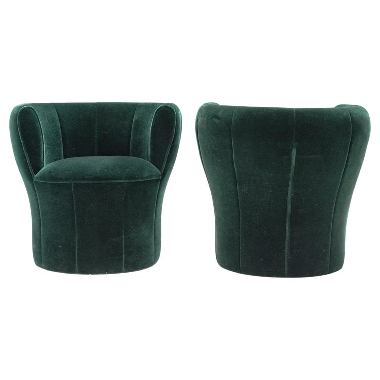 Driade by Laudani and Romanelli Dark Green Velvet Lisa Chairs, Set of 2 ...
