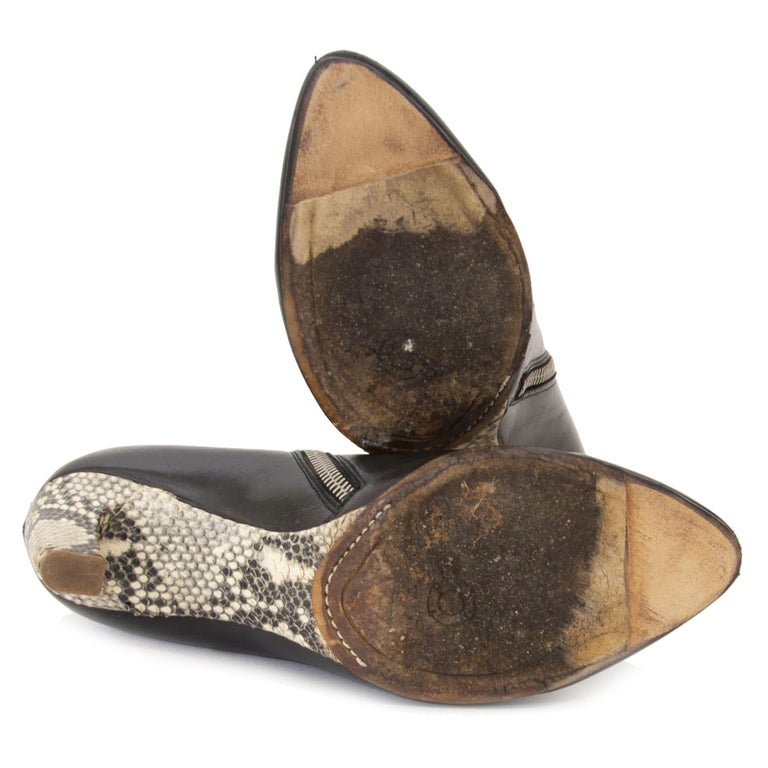 Dries Van Noten Black Python Ankle Boots - size 37 at 1stDibs | dries ...